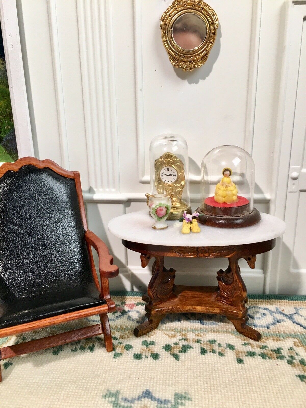 Fantastic Merchandise Dollhouse Miniature Fine Marble Top Swan Table ...