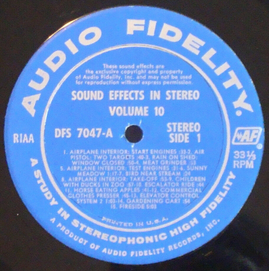 SOUND EFFECTS Volume 10 VERY RARE 1969 AUDIO FIDELITY STEREO LP Still ...
