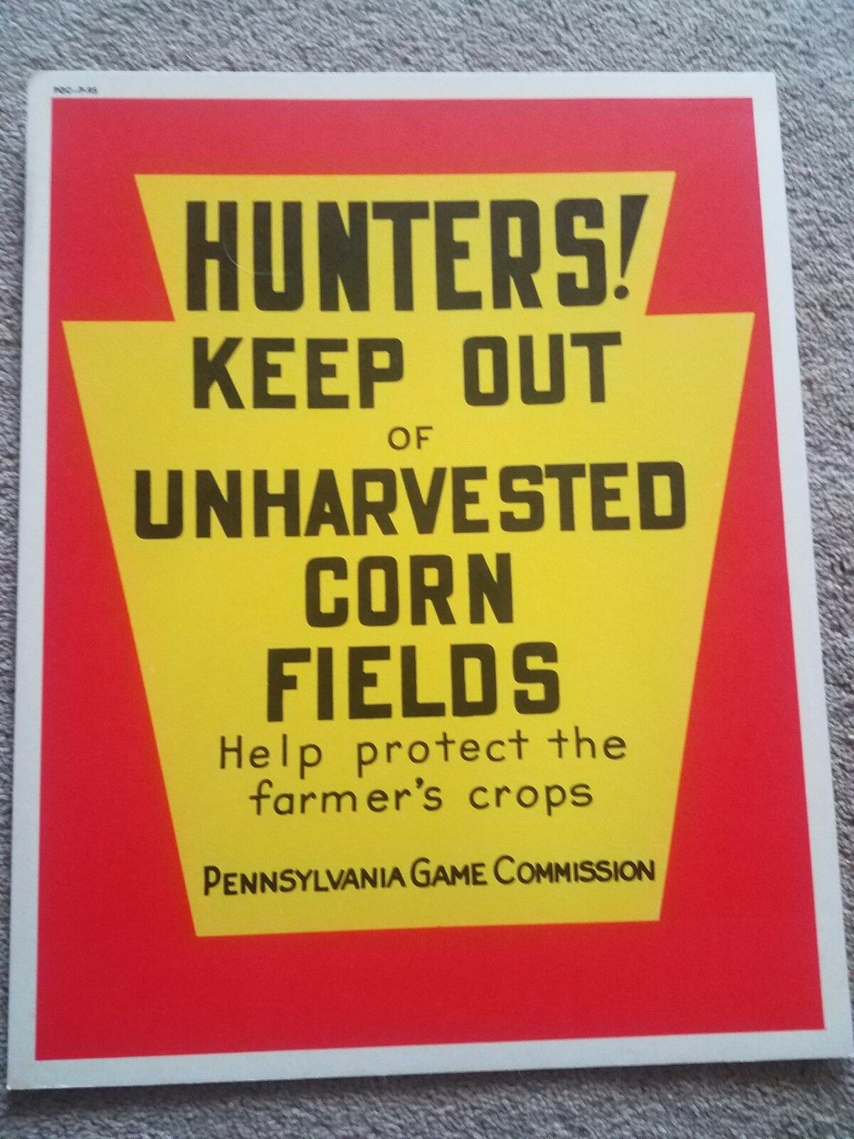 Rare Vintage NOS PA Game Commission Hunters Keep Out Sign | #19951126