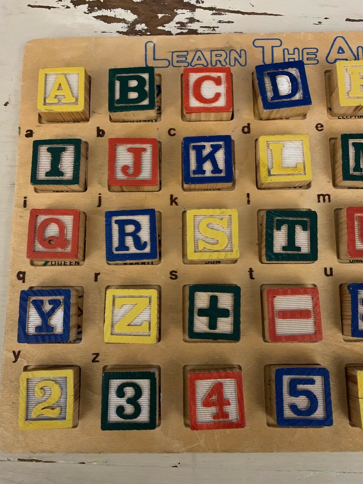 Vintage Children’s Wooden Alphabet Block Puzzle (Wood Blocks) | #20011705