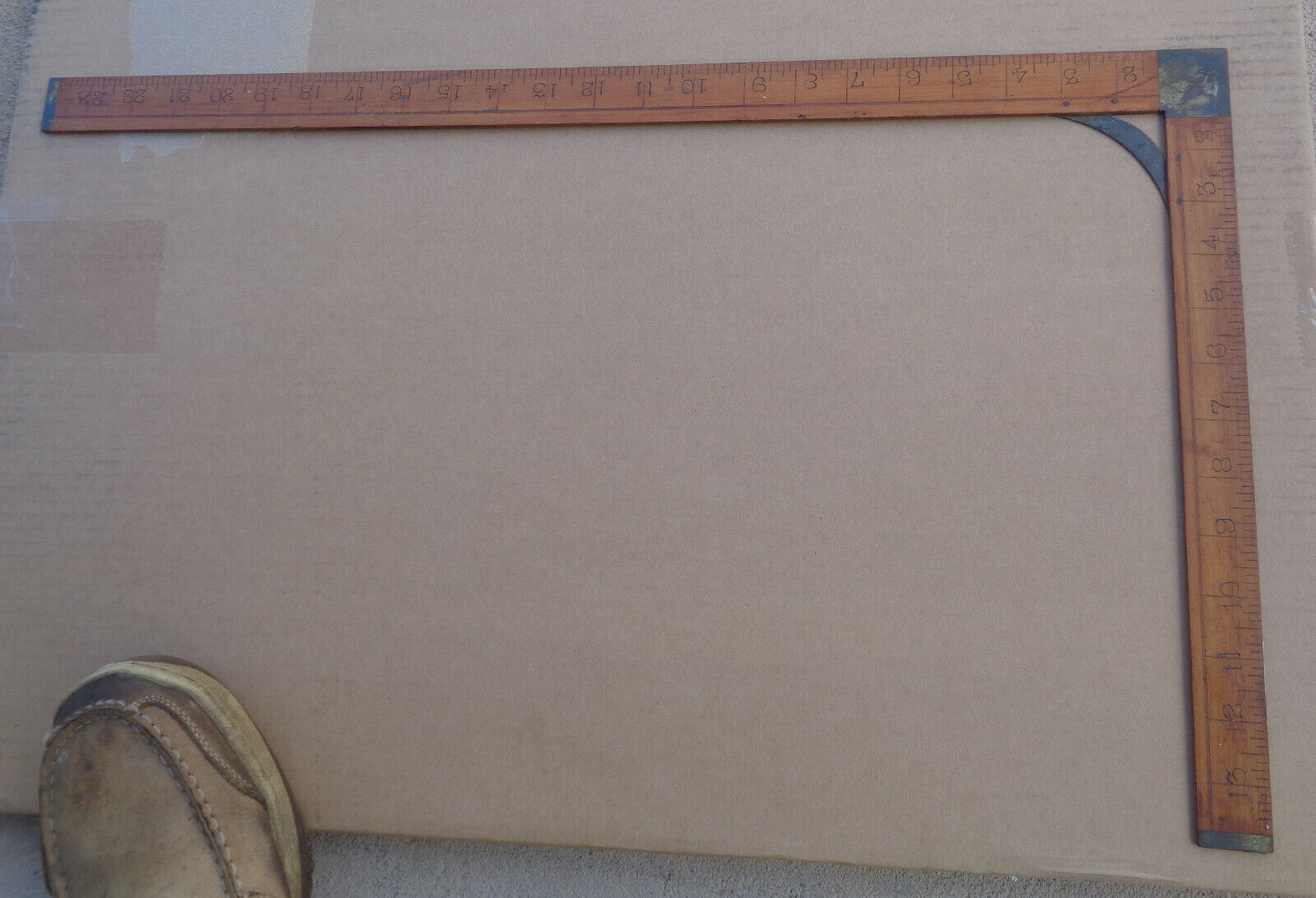 Vintage Wood & Brass 24 " X 14 " Tailors Square Or Rule Estate Find ...