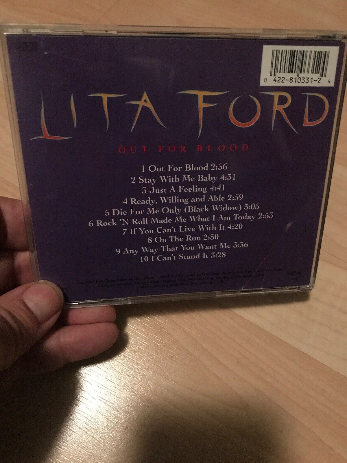 Lita Ford Cd, Out For Blood Cd Very. Rare Metal Cd. Banned Cover ...