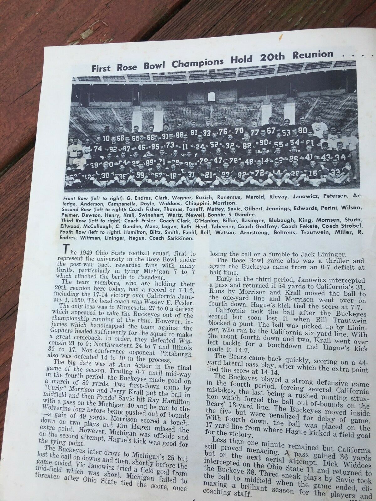 RARE NEAR 1969 OHIO STATE BUCKEYES Vs. Michigan State FOOTBALL GAME ...