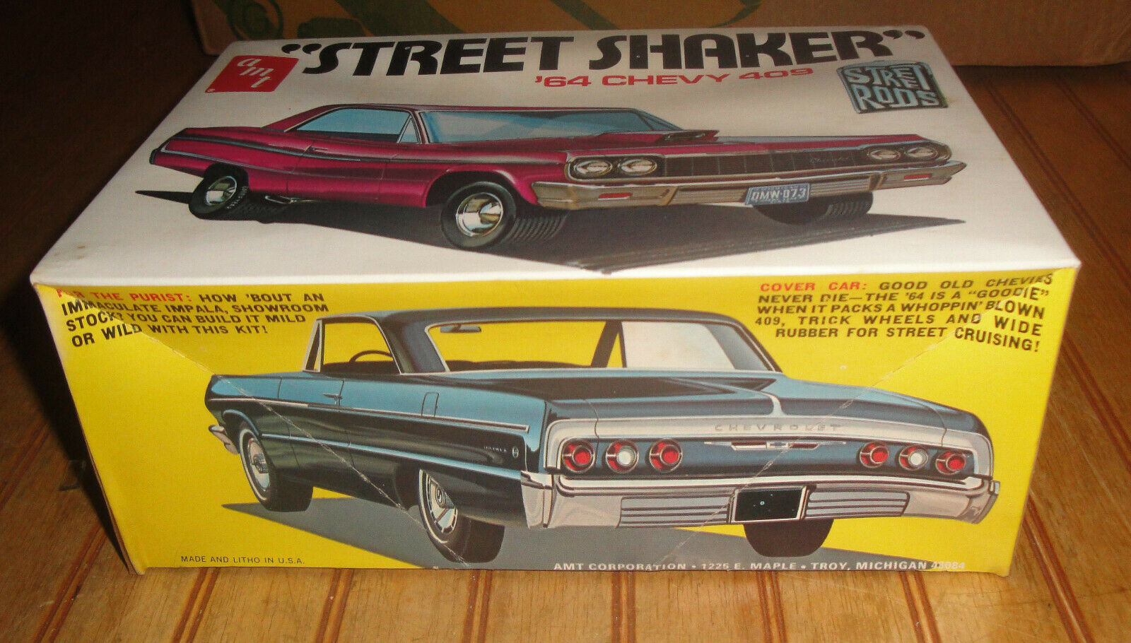 64 CHEVY IMPALA 409 SHAKER STREET ROD MODEL KIT UNSTARTED 1/25 SCALE ...