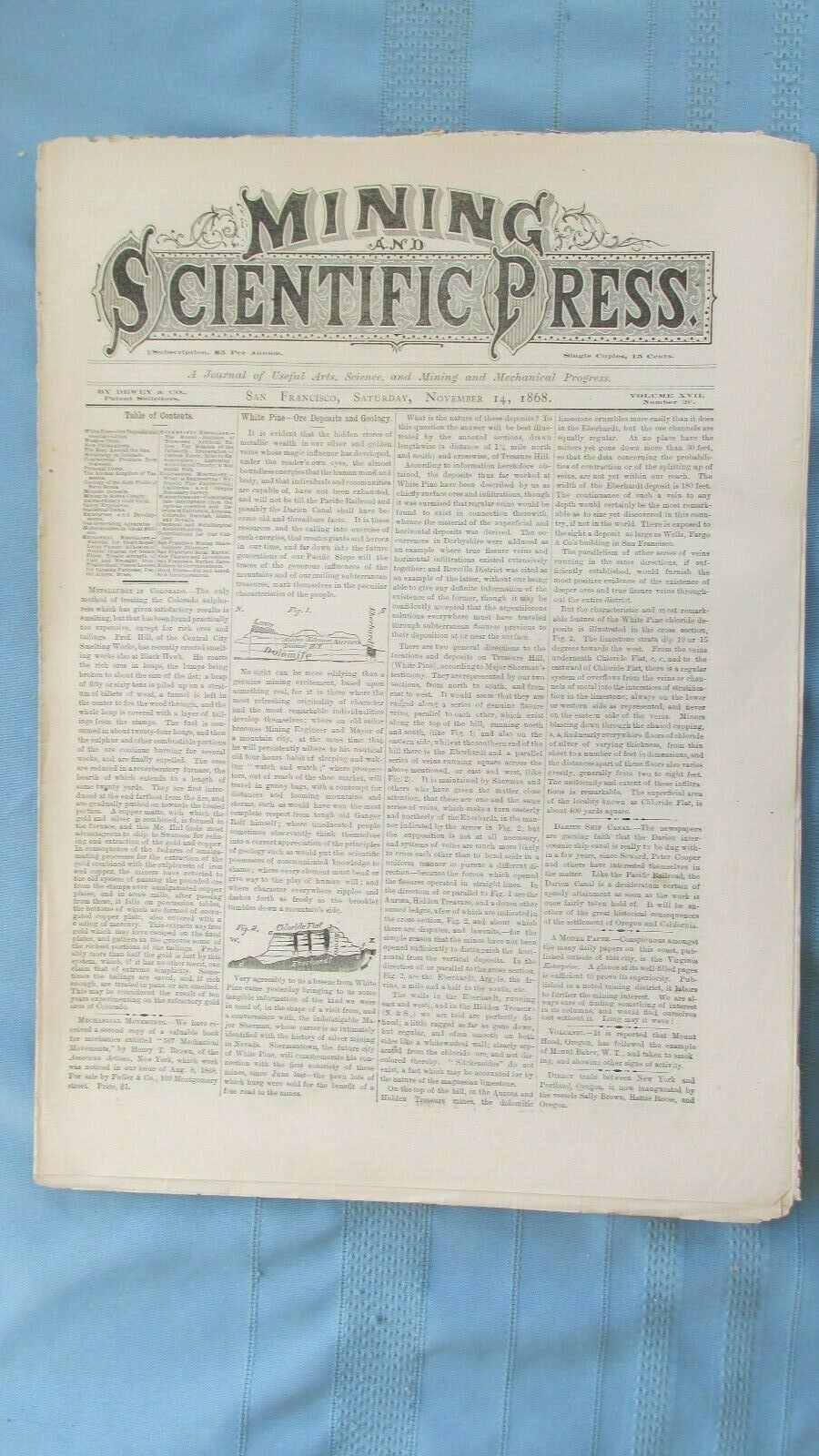 1868 Mining & Scientific Press - San Francisco - California Mines ...