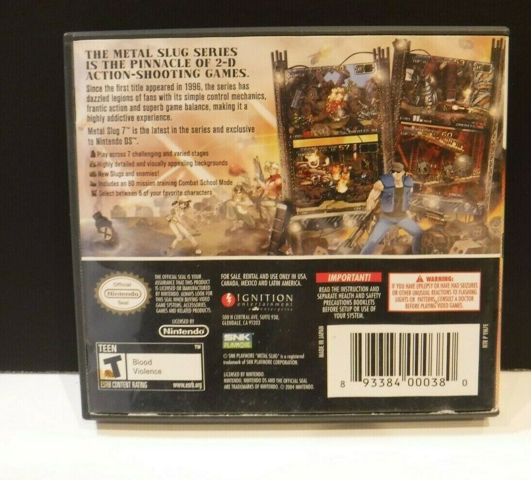 Metal Slug 7 Nintendo DS Game Very Good Complete Rare | #20029412