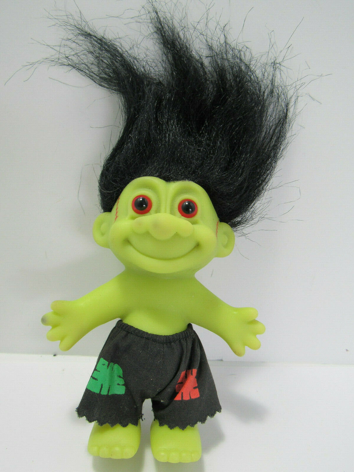 Russ Troll Doll Black Hair Orange Eyes Green Skin Halloween ...