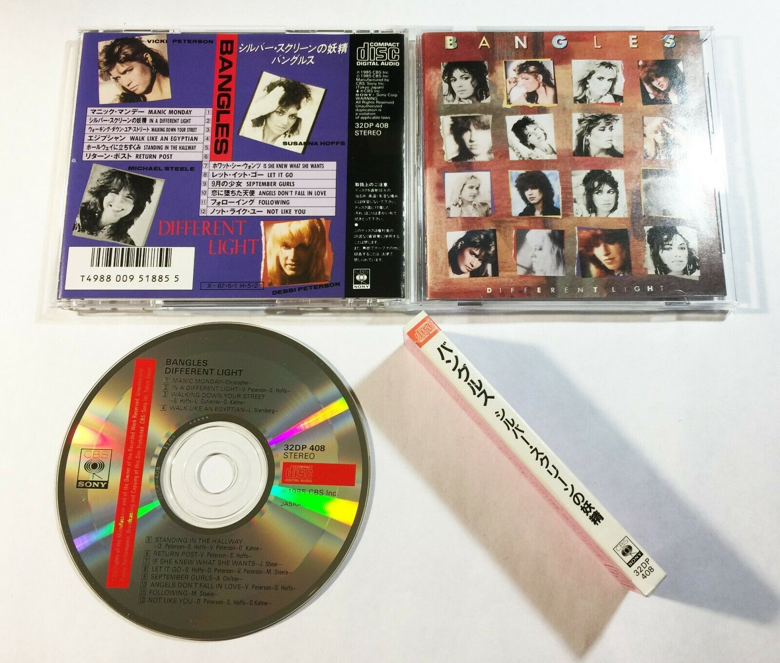 BANGLES / DIFFERENT LIGHT CD Japan CBS SONY 32DP - 408 W/BOX OBI RARE ...