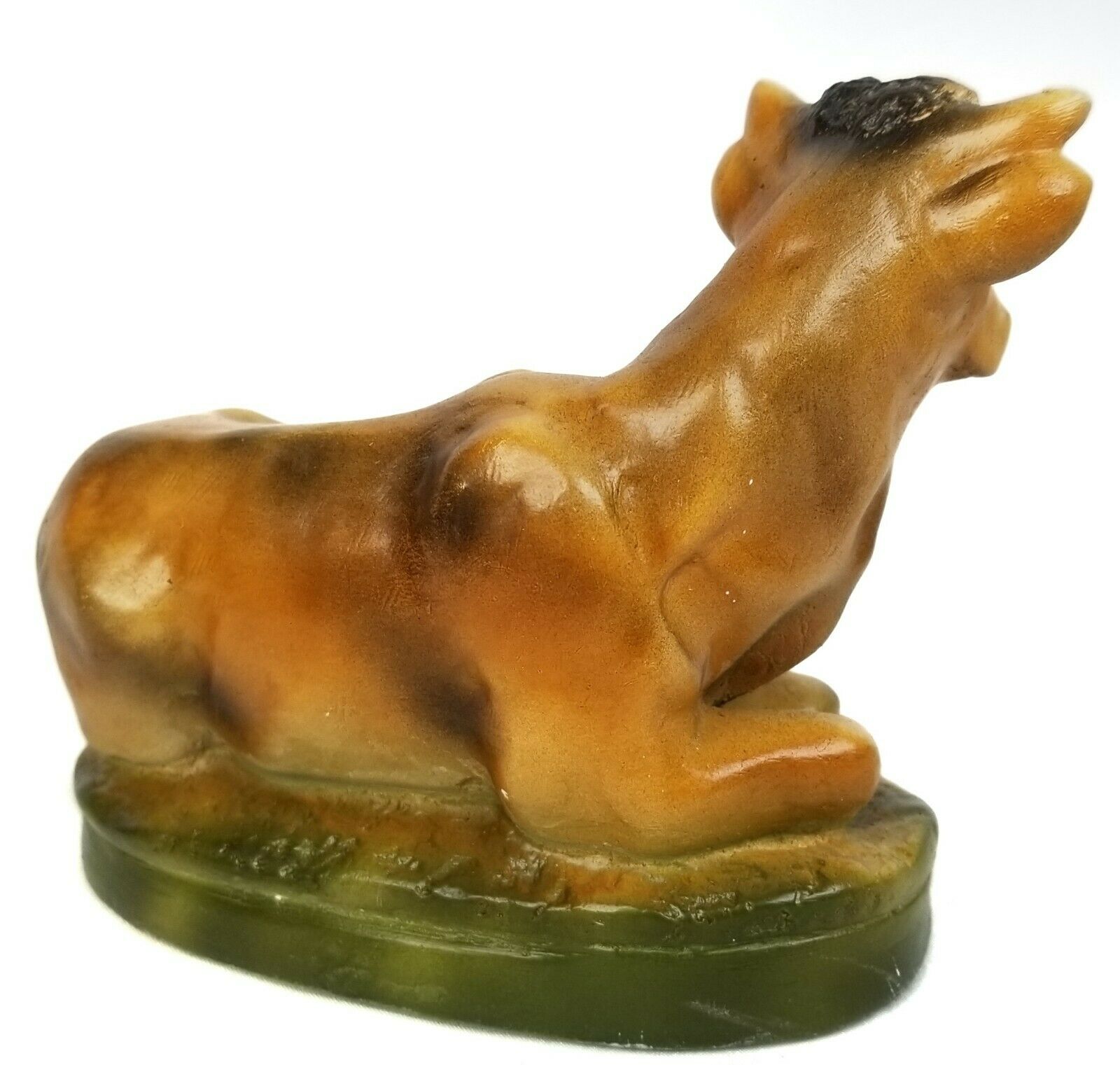 RARE VINTAGE LARGE NATIVITY COW BULL CHALK FIGURE MID - CENTURY ...