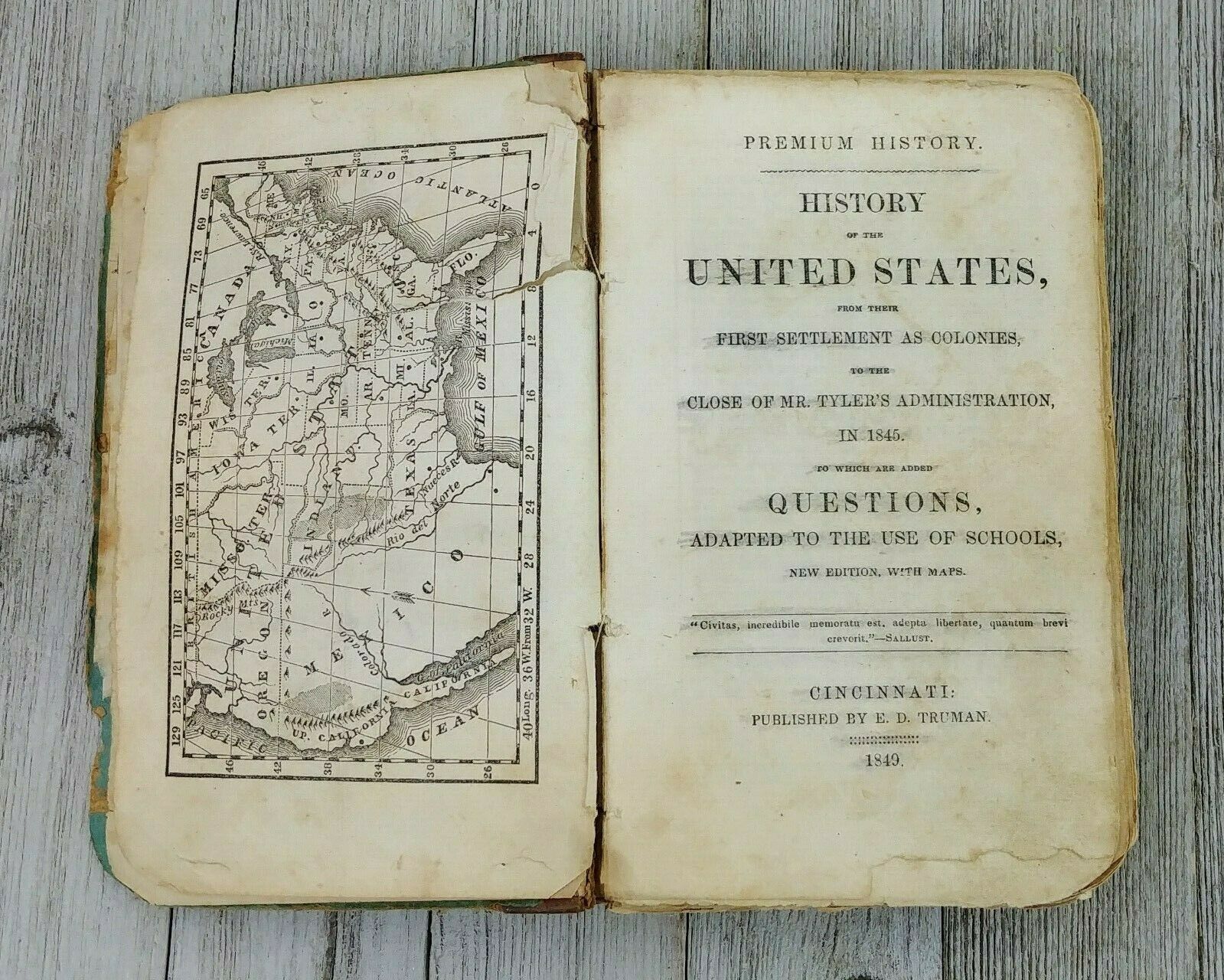 Old History Of The United States 1849 Colonies Revolution War Maps ...