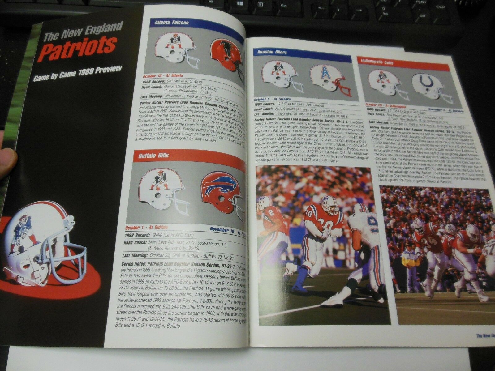 1989 ENGLAND PATRIOTS OFFICIAL NFL FOOTBALL YEARBOOK RARE | #20075760