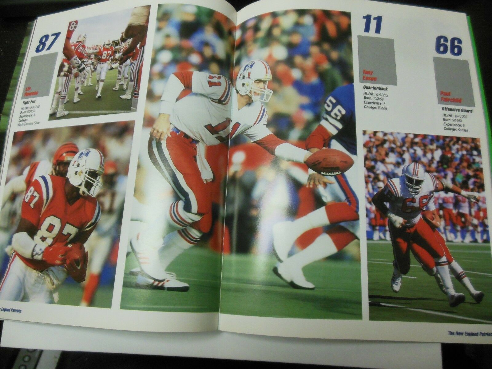 1989 ENGLAND PATRIOTS OFFICIAL NFL FOOTBALL YEARBOOK RARE | #20075760