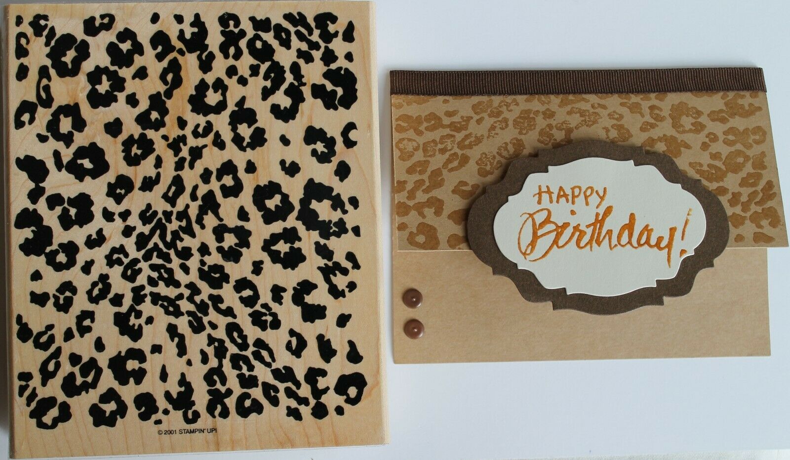 Retired RARE Stampin Up Leopard Skin Stamp And Card, Wood Mounted ...