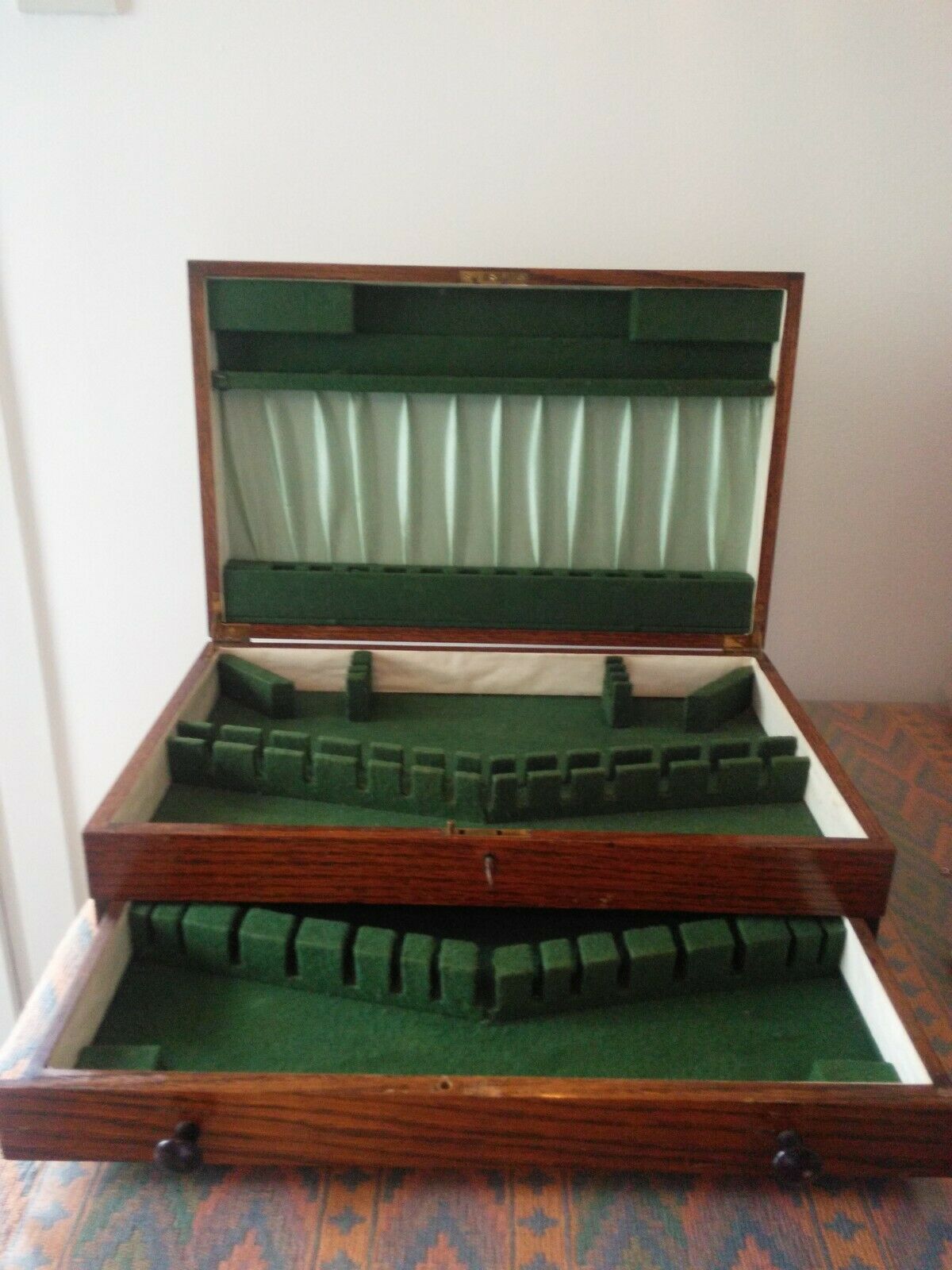 Vintage Wooden Empty Cutlery Box, Canteen With Drawer/ Upcycle As A ...