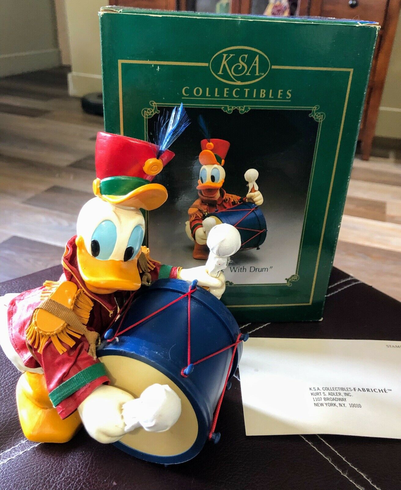 RARE Kurt Adler Disney DONALD DUCK WITH DRUM Papier - Mâché Fabriche ...