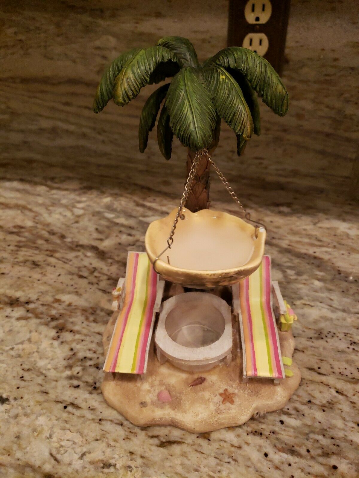 Very Rare Yankee Candle Beach Chairs With Tree Tea Light Candle Holder ...