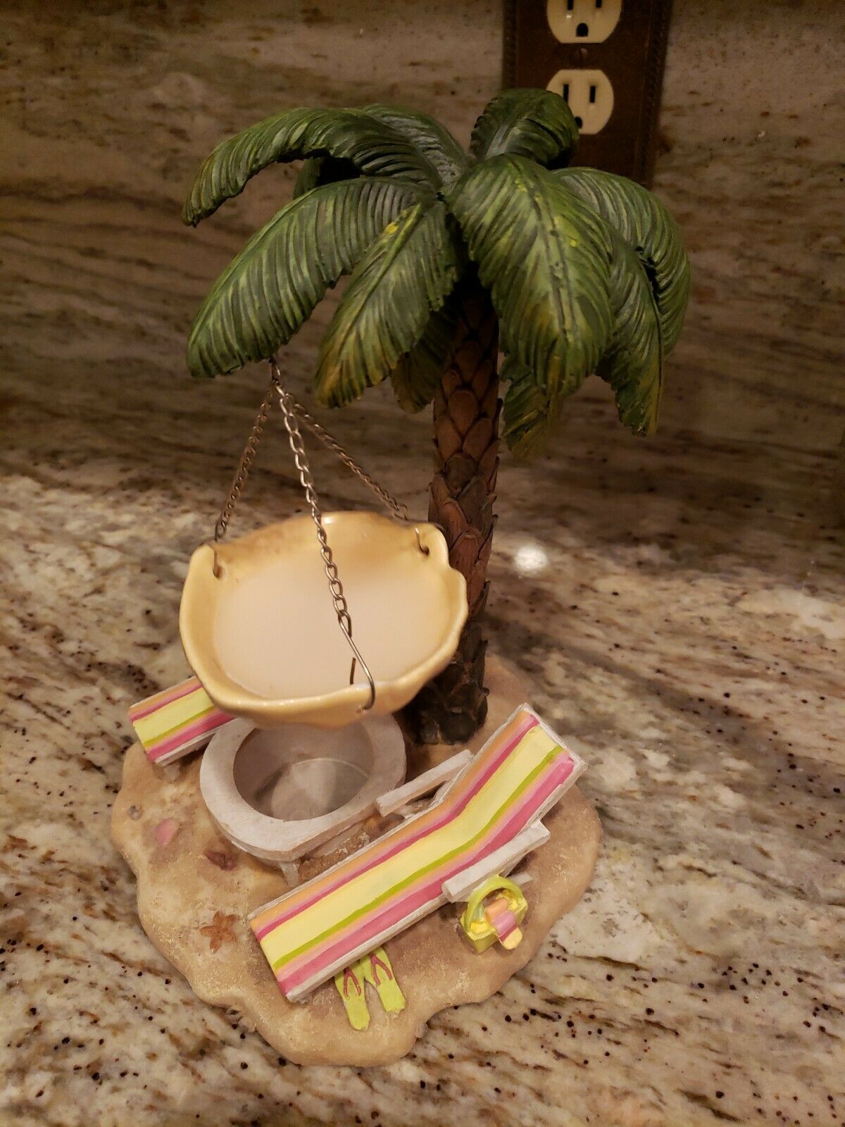 Very Rare Yankee Candle Beach Chairs With Tree Tea Light Candle Holder ...