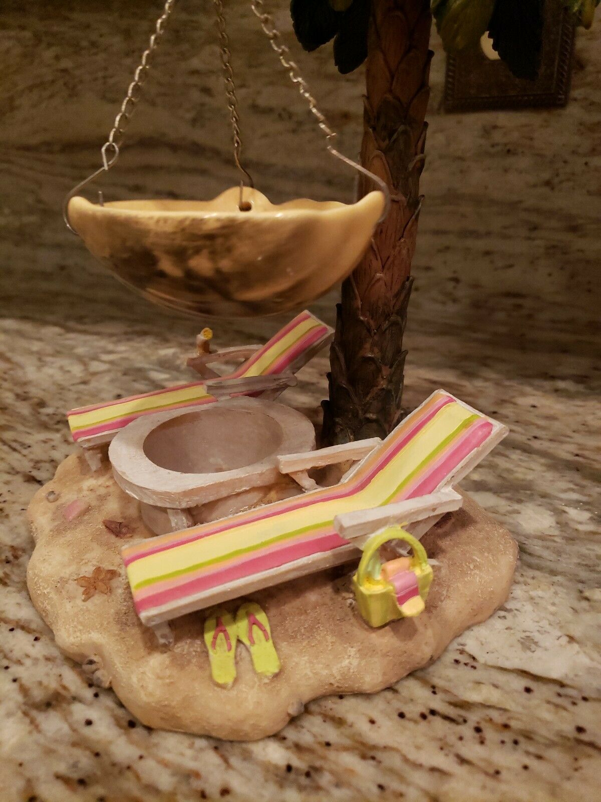 Very Rare Yankee Candle Beach Chairs With Tree Tea Light Candle Holder ...
