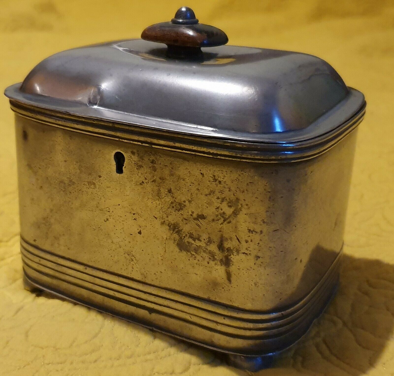 Antique James Dixon & Sons Pewter Tea Caddy / Box | #20177678