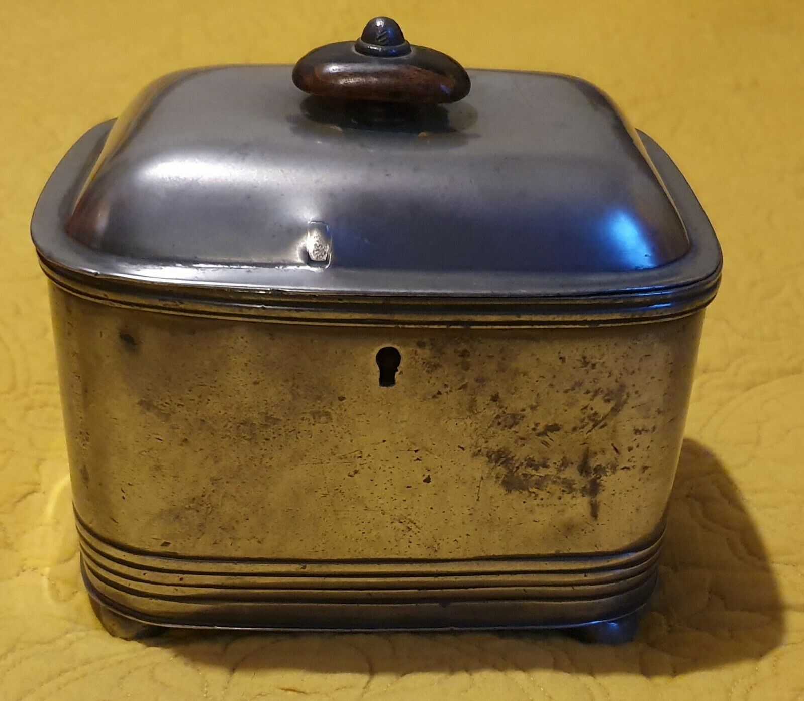Antique James Dixon & Sons Pewter Tea Caddy / Box | #20177678