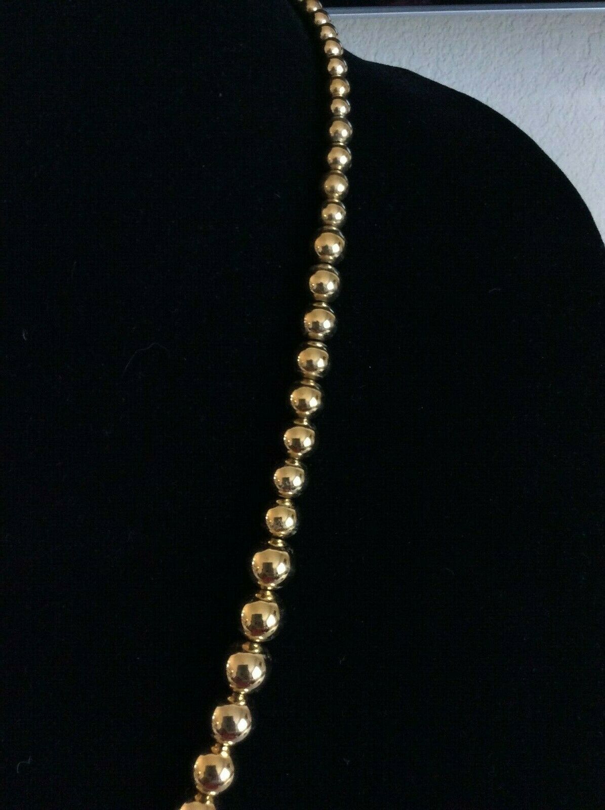 Vintage Napier Necklace Gold Tone Graduated Bead 24 Inch Fashion ...