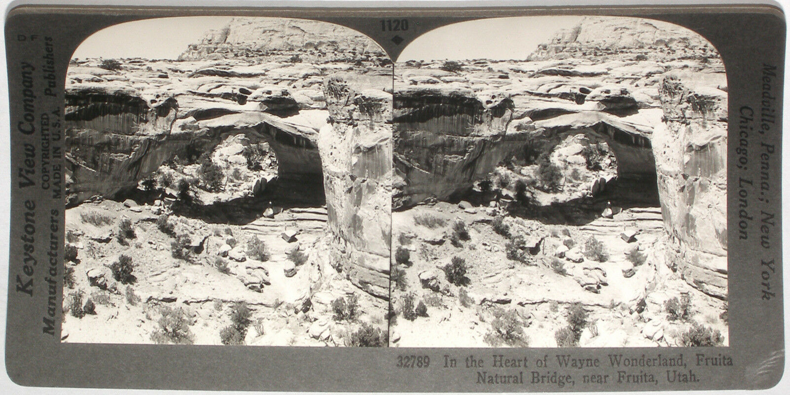 Keystone Stereoview Of Natural Bridge Near Fruita, UTAH From RARE 1200 ...