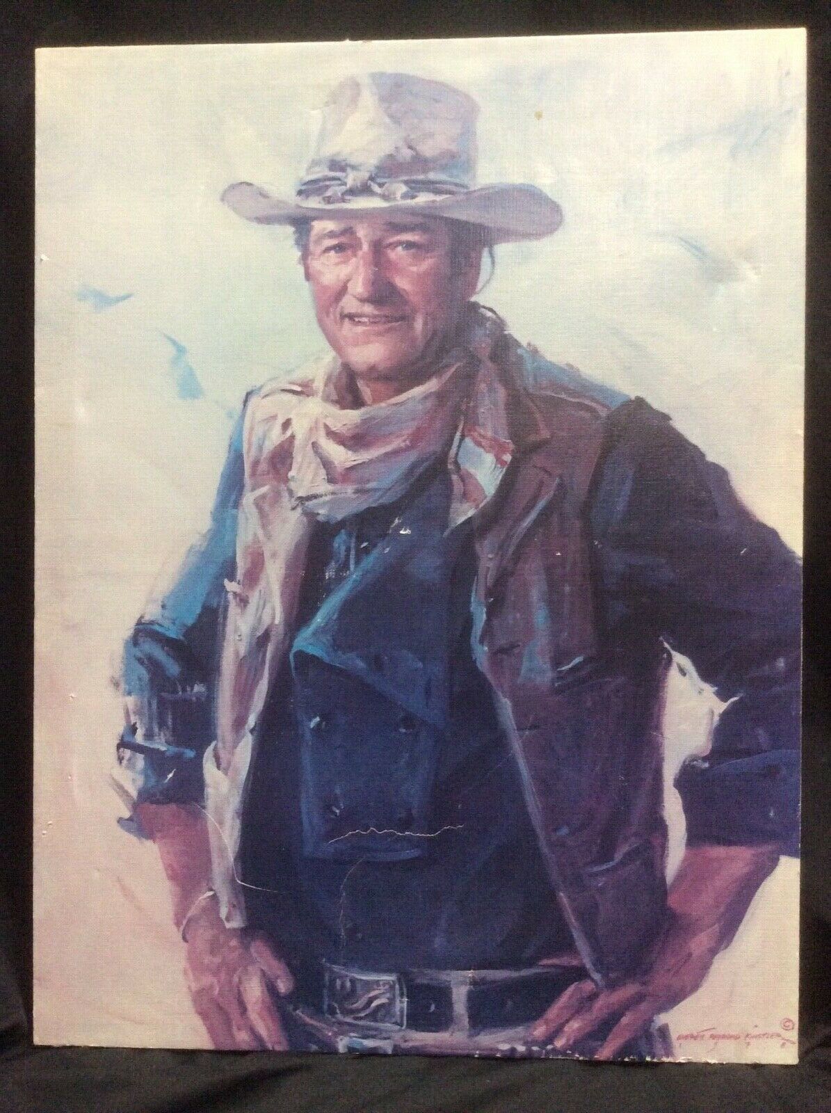 Everett Raymond Kinstler Oil On Canvas JOHN WAYNE 29”x22” Signed 1978 ...