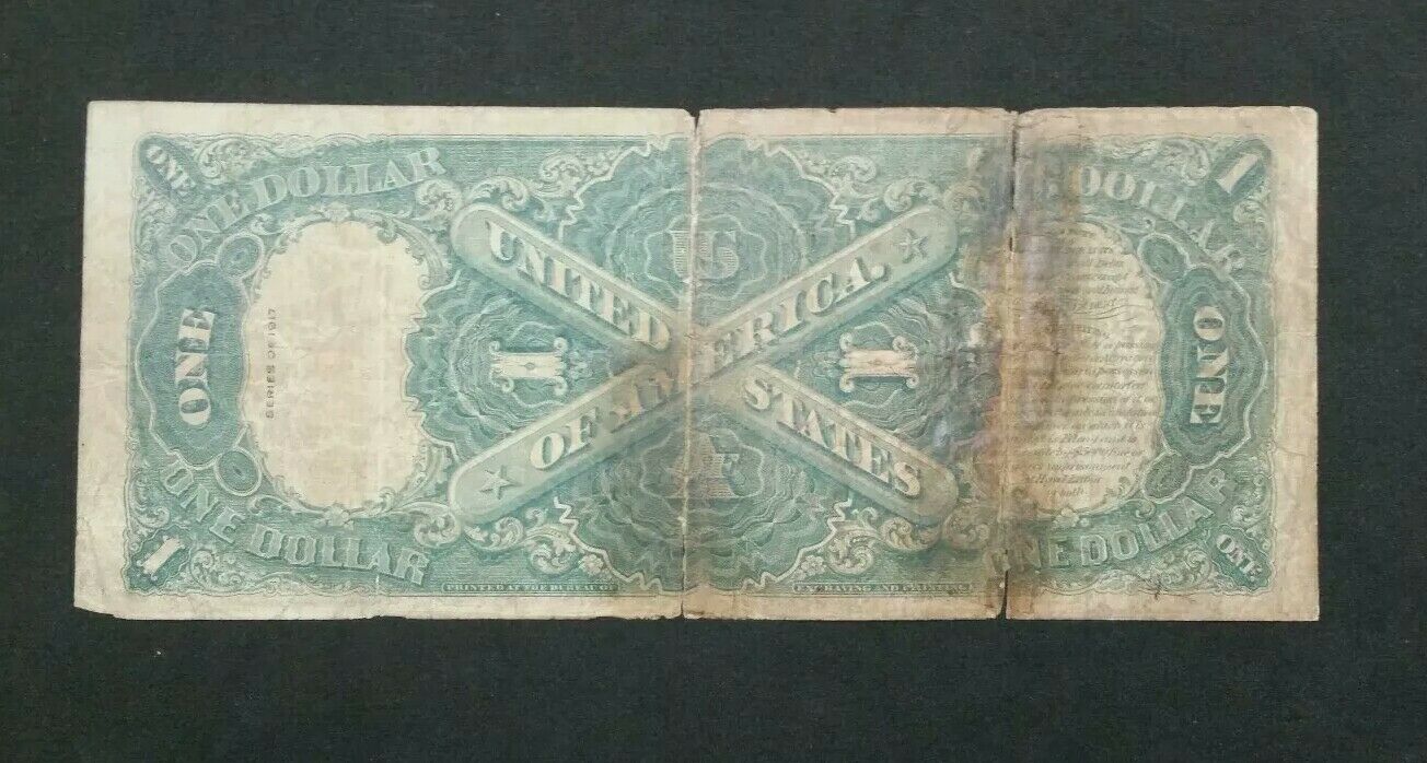 1917 $1 US One Dollar United States Bank Note Over 100 Years Old ...