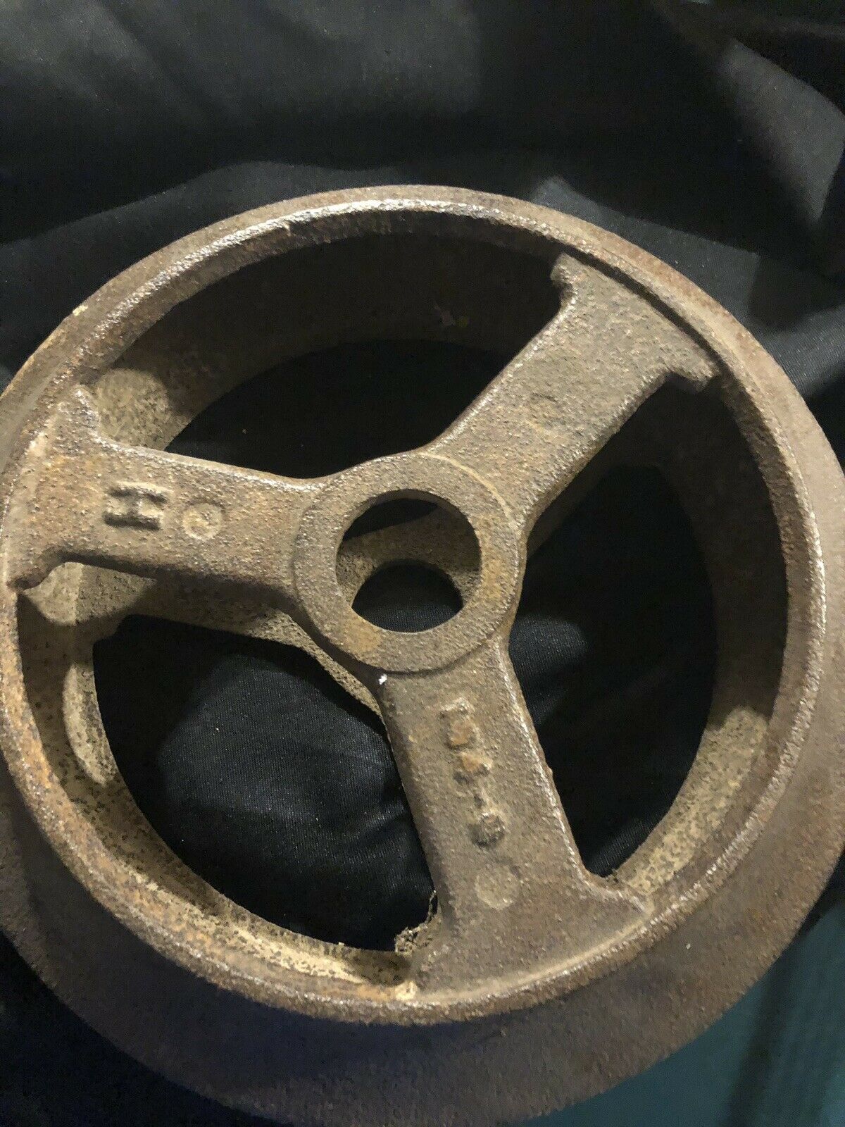 Antique Cast Iron Hand Wheel Lamp Base Industrial Old Rare Steampunk ...