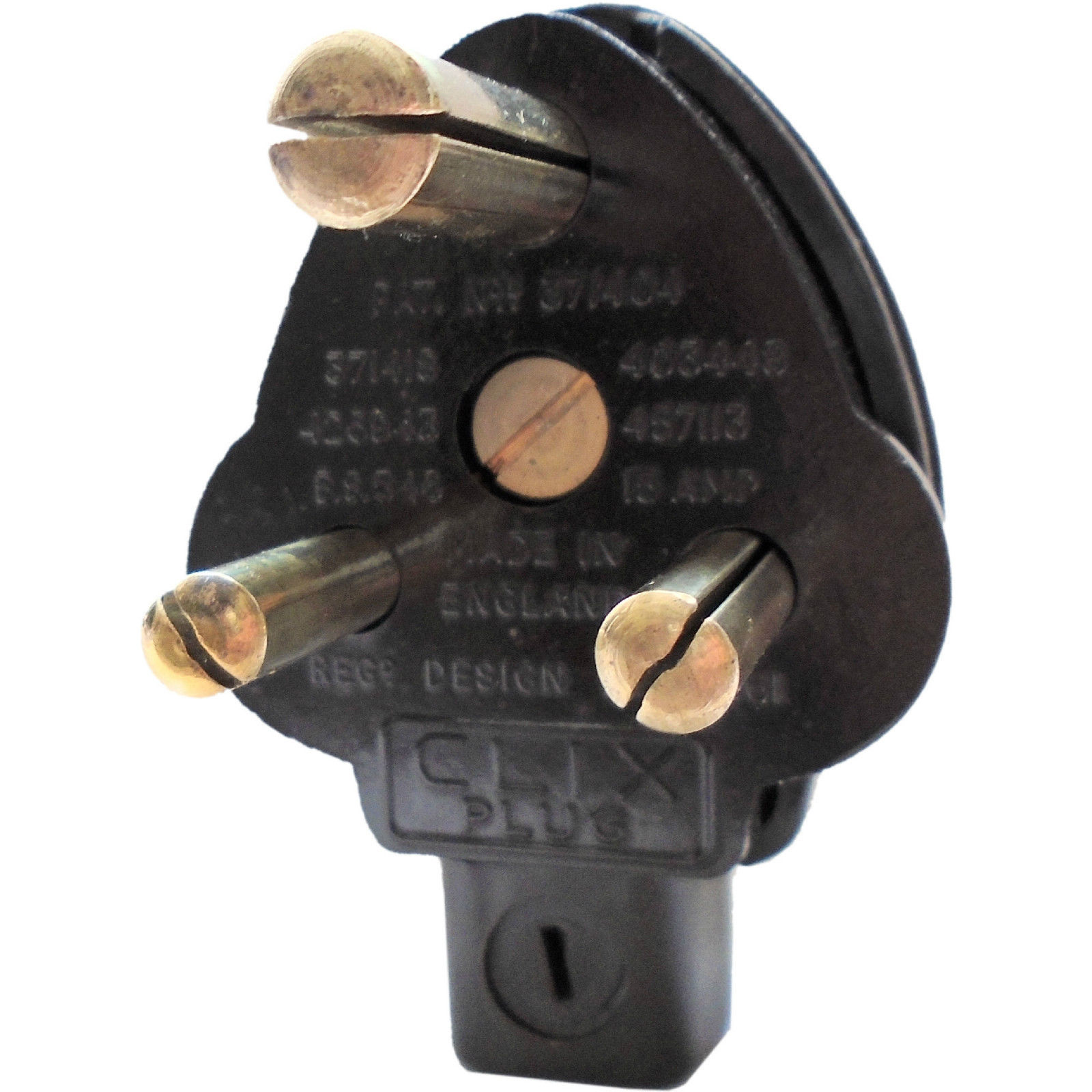 CLIX Fully Vintage Bakelite 3 Pin 15Amp Heavy Duty Plug | #20227382