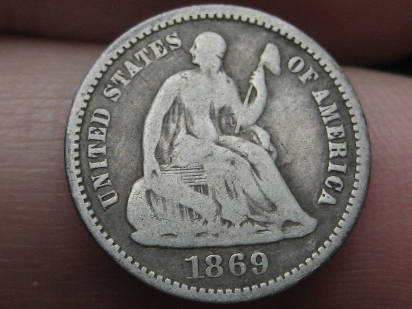 1869 P Seated Liberty Half Dime - Very Rare Date - Problem Example ...