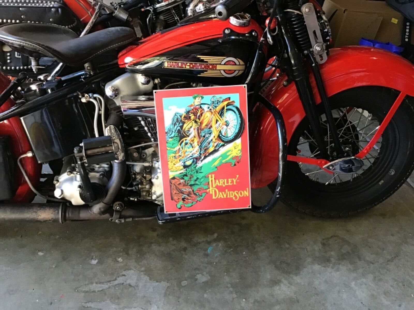RARE VINTAGE PORCELAIN HARLEY - DAVIDSON MOTORCYCLES SIGN Knucklehead ...