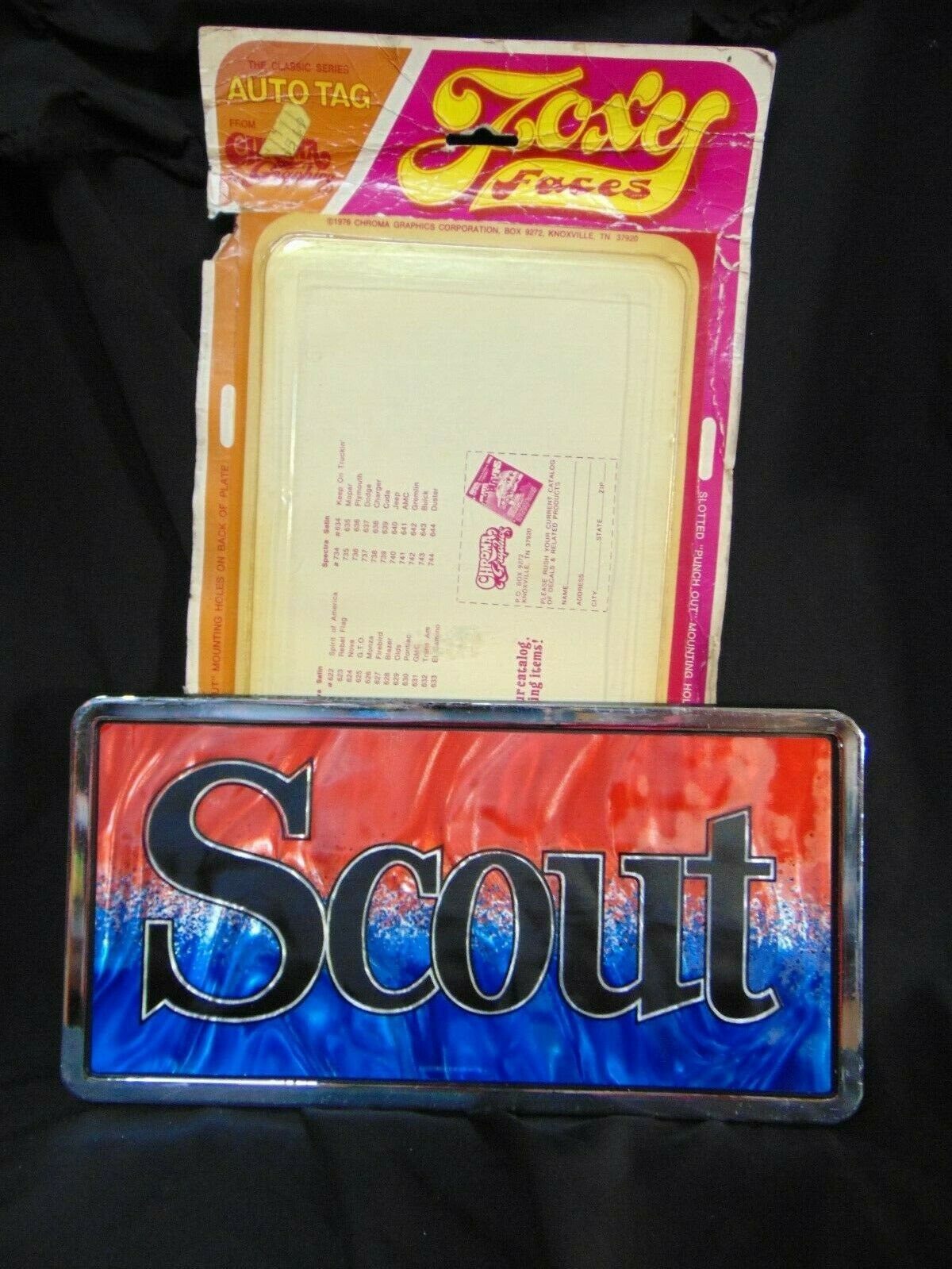 Rare SCOUT License Plate ADVERTISING Sign IH INTERNATIONAL HARVESTER ...