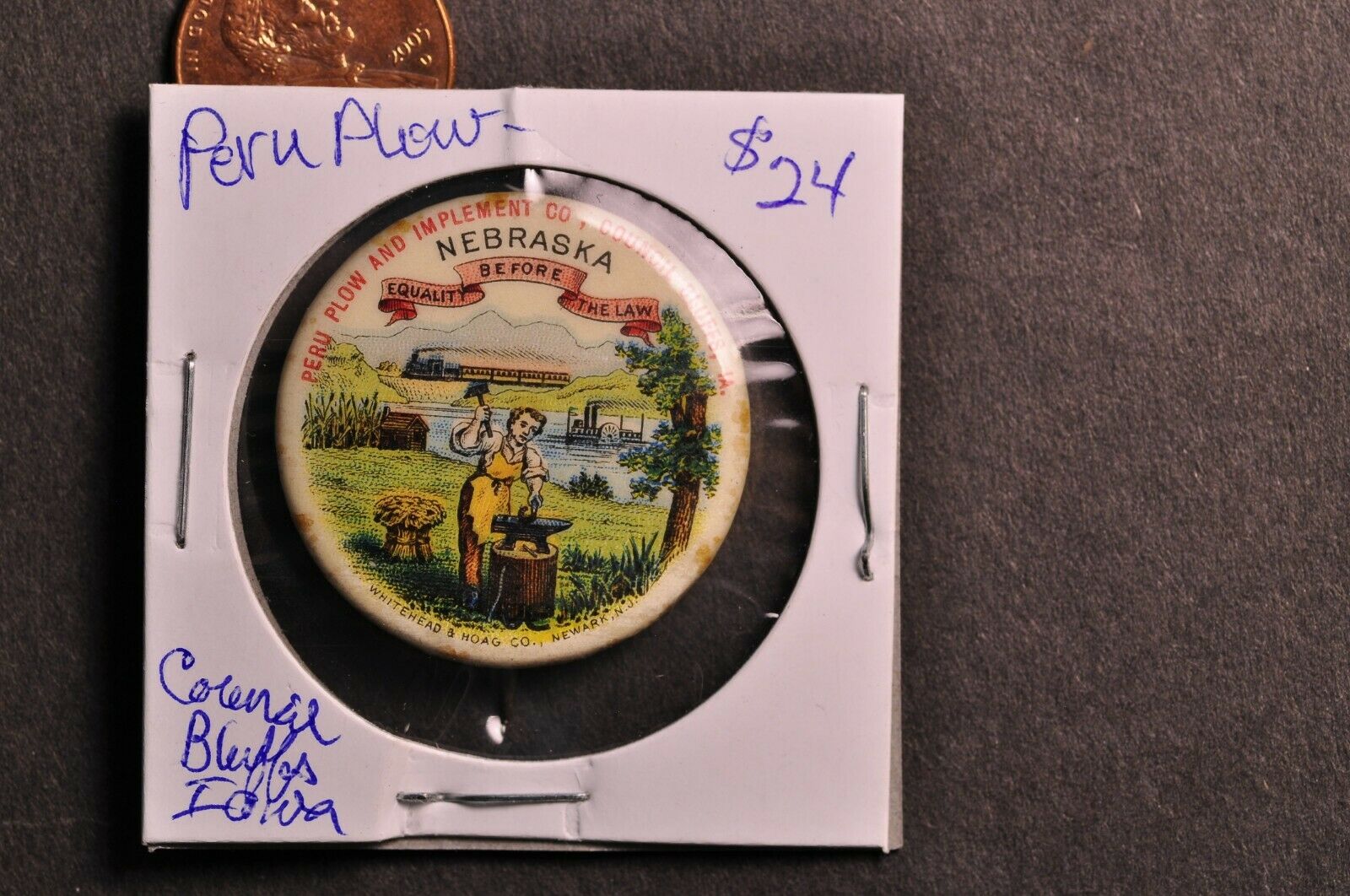 ANTIQUE PERU PLOW And IMPLEMENT CO COUNCIL BLUFFS IOWA NEBRASKA Pin ...