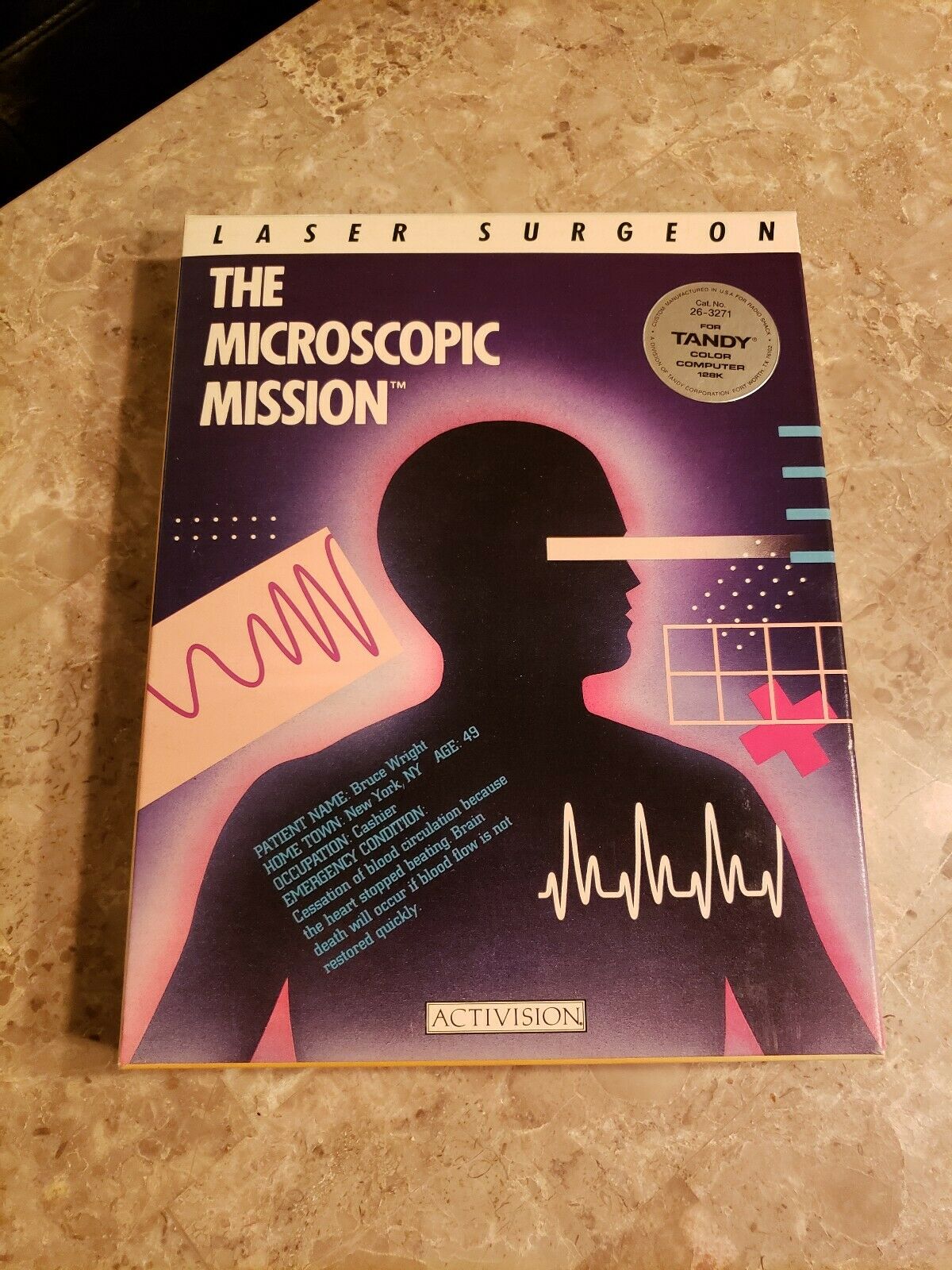 THE MICROSCOPIC MISSION Laser Surgeon - TANDY Color Computer 3 RARE ...