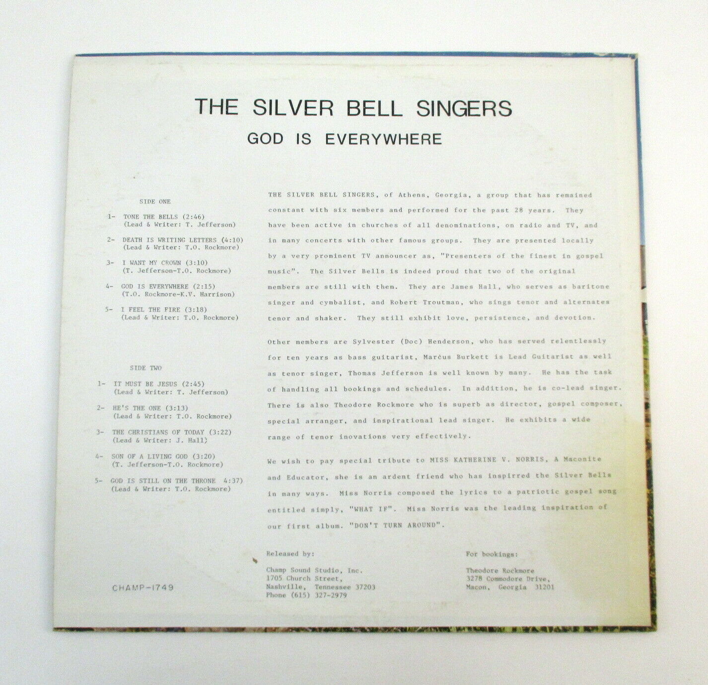 THE SILVER BELL SINGERS GOD IS EVERYWHERE RARE BLACK GOSPEL SOUL LP ...