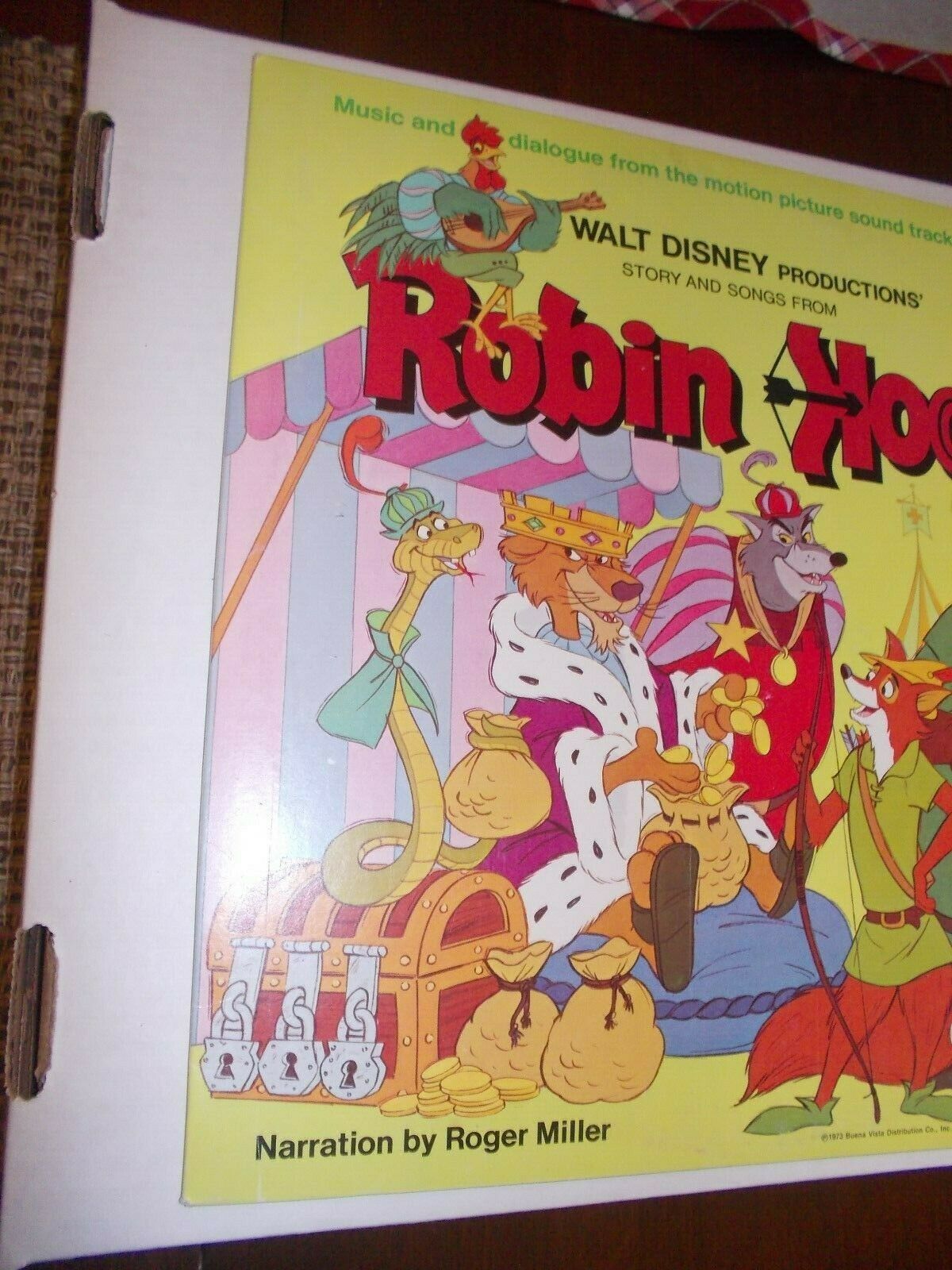 Rare 1973 Disneyland Records Robin Hood Story Book 3810 Disney Vinyl LP ...