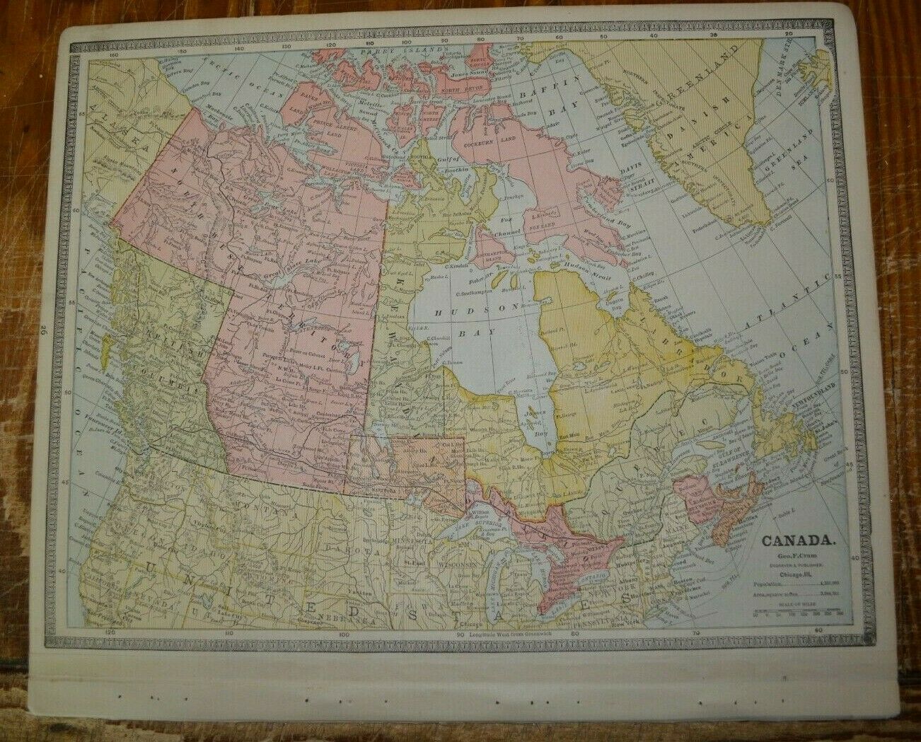 1885 Map Of Canada With Kewaydin & Tiny Manitoba - Map Of North America ...