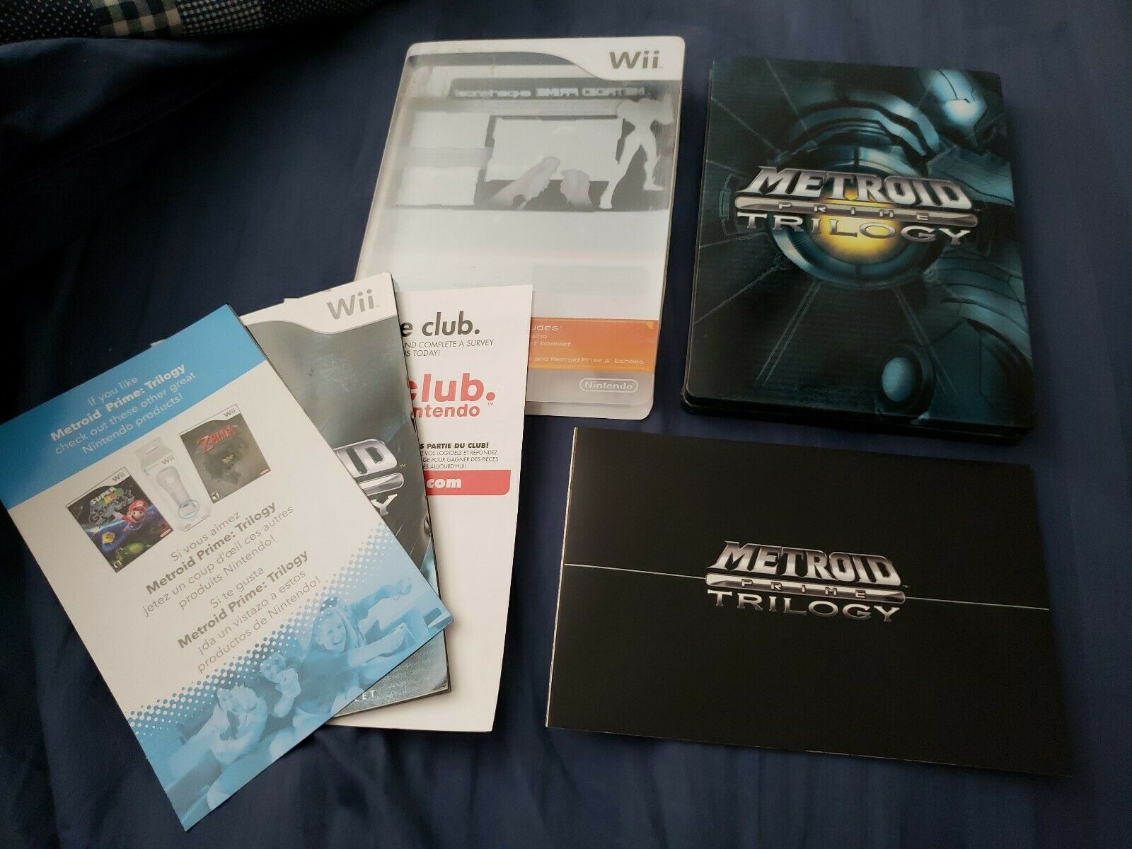 Rare Wii Metroid Prime Trilogy Collector Steel Box /w Instruction Book ...