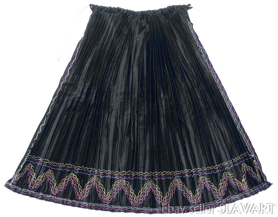 RARE Slovak Folk Costume Apron Black Ethnic Embroidery Rusyn SUMIAC ...