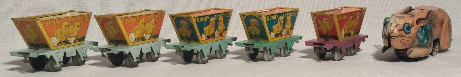 1930s Marx Bunny Animal Express Wind Up Tin Litho Rare Train Set W/ Box ...