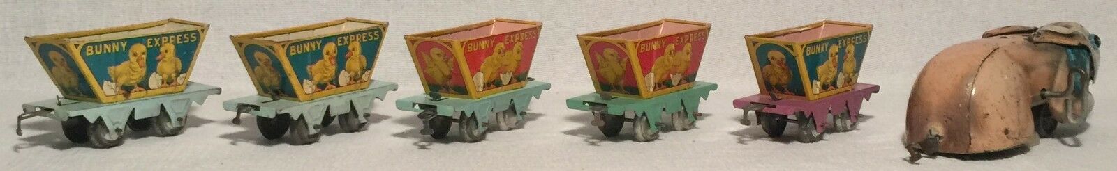 1930s Marx Bunny Animal Express Wind Up Tin Litho Rare Train Set W/ Box ...
