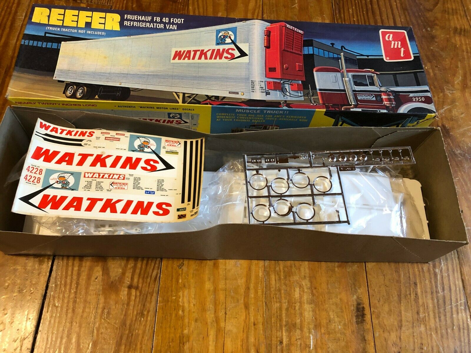 VINTAGE COMPLETE AMT REEFER REFRIGERATOR VAN MODEL KIT WATKINS DECALS ...