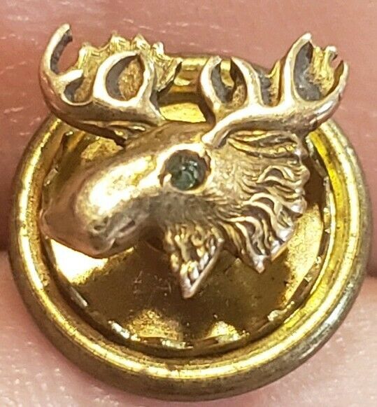 RARE EARLY 1900S 10KT GOLD LOYAL ORDER OF MOOSE PAP EMERALD EYE ...