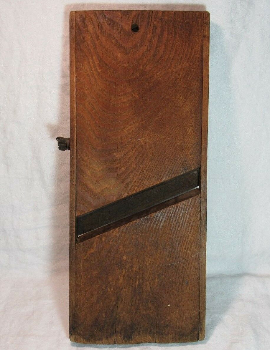 Antique Primitive Wood Mandolin One Blade Kitchen Slicer Cabbage Cutter ...