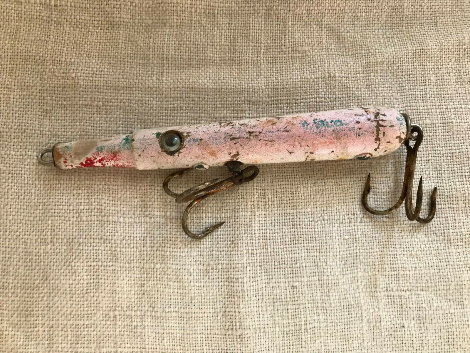 Vintage Fishing Lure Wood With Glass Looking Eyes | #20545872