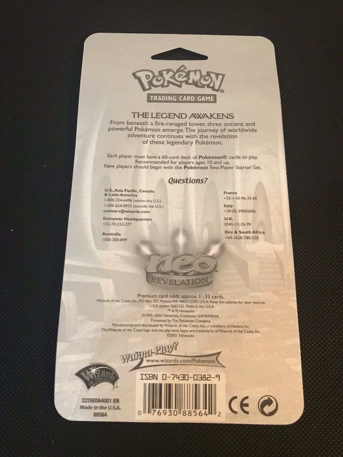 2001 Pokemon Neo Revelation Blister Pack - Ultra Rare Enti Art | #20562985